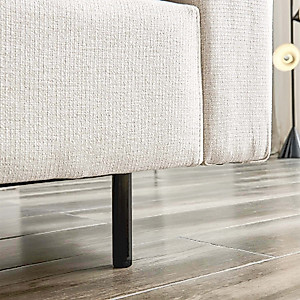 L Shaped Sectional Couches for Living Room, Comfy Sectional Sofa with Chaise Linen Fabric Furniture Sets for Apartment, Office, Beige