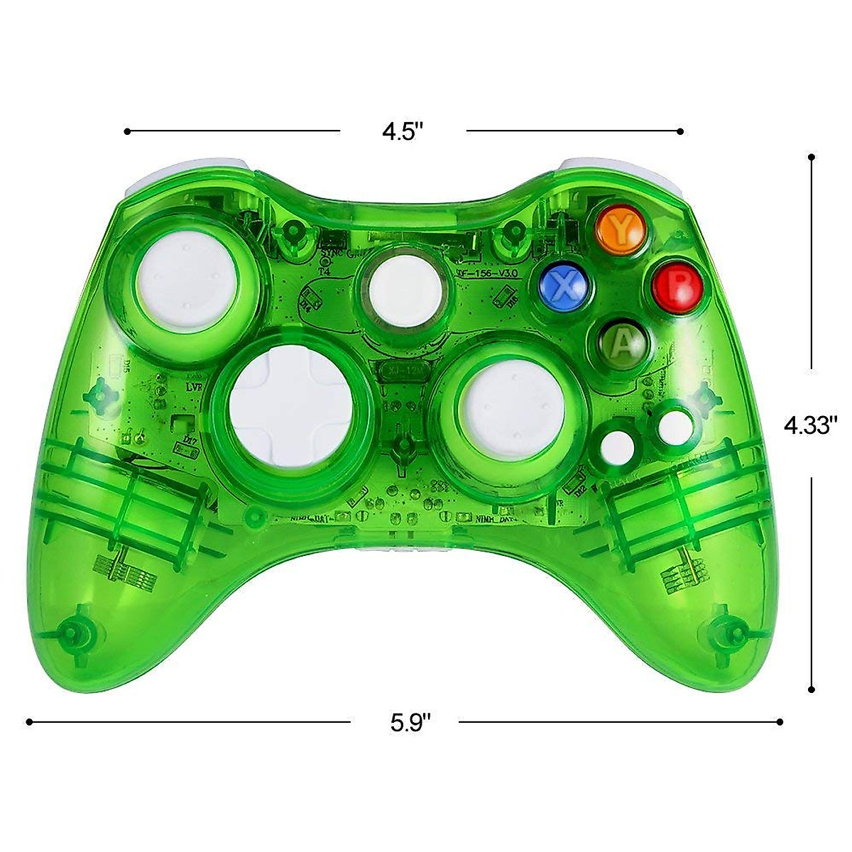 Wireless Game Controller Compatible with Xbox 360 Console Slim and PC Windows 7/8/10 blue (Green)