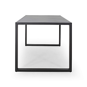 GDFStudio Outdoor Aluminum Dining Table, Black
