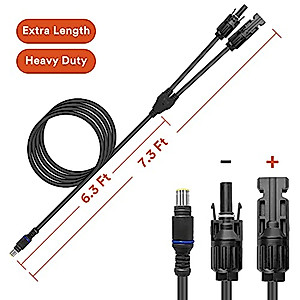 7FT Heavy Duty Cable Converting Solar Panel to DC 8mm Adapter, Waterproof Charging Kit for AIMTOM Rebel 440, GZ, Explorer 160 240 500 1000 or Solar Generators with 7.9mm Connector