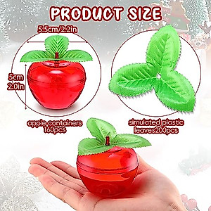 Leinuosen 80 Pack Red Apple Container 2 Inch Mini Apple Shaped Container Plastic Candy Jars Filled Apple Decorations Apple Candy Toy Gift for Teacher Fall Christmas Birthday Wedding Party Favors