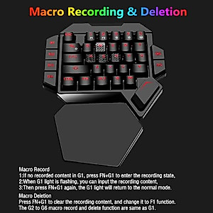 Cakce RGB One Handed Mechanical Gaming Keyboard,Colorful Backlit Professional Gaming Keyboard with Wrist Rest Support,USB Wired Single Hand Mechanical Keyboard for Game