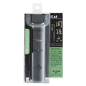 kai Seki Magoroku Diamond and Ceramic Sharpener (AP-0308), Black/White, 141 * 51 * 55 mm (Length X WidthX Height)