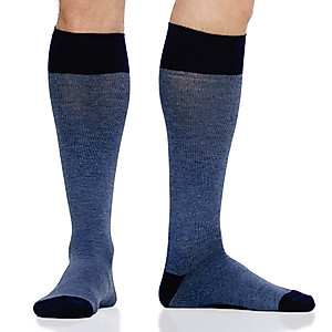 VIM & VIGR Cotton 20-30 mmHg Medical Grade Compression Socks (Navy Heathered, Small/Medium (1))