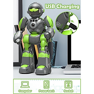 YUANJIROT Robot Toys for Kids, Boy RC Gesture Sensing Toy, Interactive Recordable Programmable Robot Gift for Boys Girls Aged 5-7