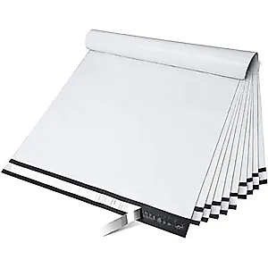 Fuxury 24x24 100pc White Large Poly Mailers Shipping Envelops Self Sealing Envelopes Boutique Custom Bags Enhanced Durability Multipurpose Envelopes Keep Items Safe Protected