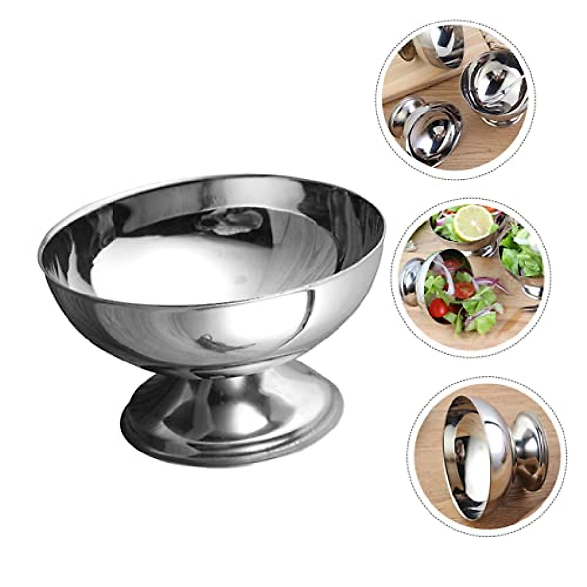 Alipis 2 Pcs Stainless Steel Dessert Cup Small Storage Shelf Glass Trifle Bowl Fruit Snack Molds Stainless Steel Ice Cream Cups Dessert Dish Sundae Bowls Dessert Bowl Salad Cup Candy Cup