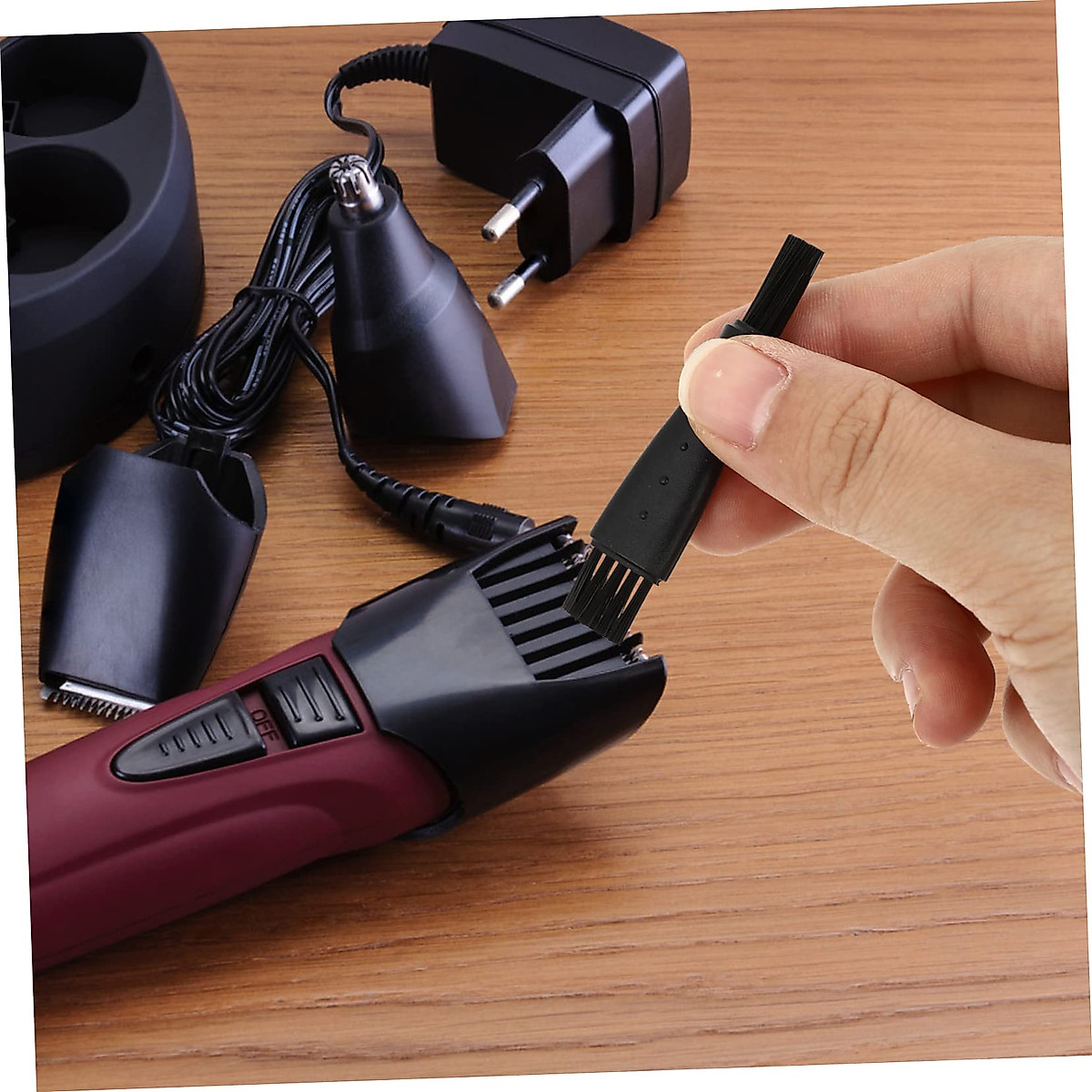 FOMIYES 5sets Double-Ended Electric Razor Cleaning Brush Replacement Shaver Brush Cleaner for Shaver Trimmer Abs Plastic Nylon Brush Mini Size for Daily Use 10pcs*5