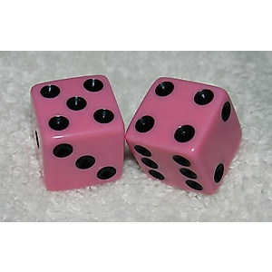 Pink With Black Dots Opaque Dice Pair