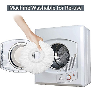 Tsmine Spin Mop Replacement Head - Microfiber Mop Heads Refills for Universal Spin Mop Floor Cleaning , Standard Replacement for Tsmine, for Hurricane, for Mopnado Round Shape Spin Mop Handle