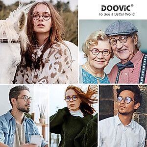 DOOViC Round Reading Glasses Blue Light Blocking Flexible Lightweight Readers Fashion Design Different Tortoise Glasses for Women Men & Men +3.5 Strength