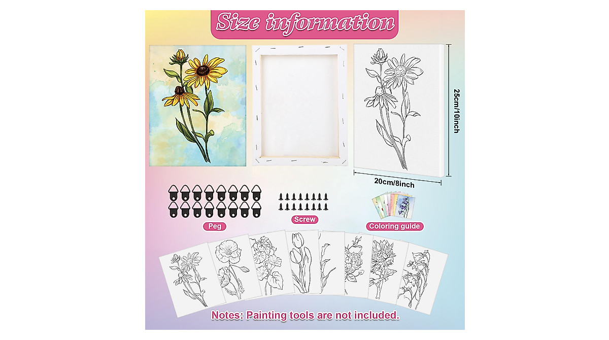 Pre Drawn Flowers Canvas - Perfect for Sip and Paint