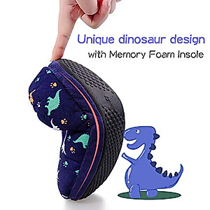 MIXIN Little Kids Boys Indoor House Slip-on Slippers Soft Kids Slippers Boys with Warm Memory Foam Dark Blue 4-5 Big Kid