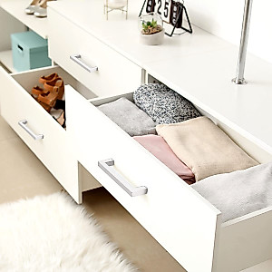 Probrico 30 Pack 5 Inch Kitchen Cabinet Handles Stainless Steel Drawer Dresser Pulls Cupboard Square Bar Pulls Brushed Nickel 5.5 Inch Total Length