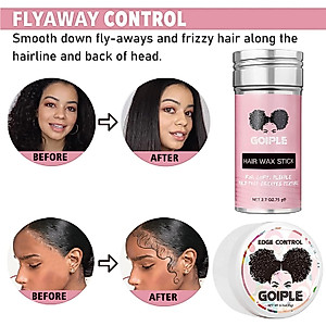 Goiple 3PCS Elastic Bands for Wig Edges - Adjustable Wig Band for Edges Wig Install Accessories with Pink set-9pcs Hair Wax Stick Set