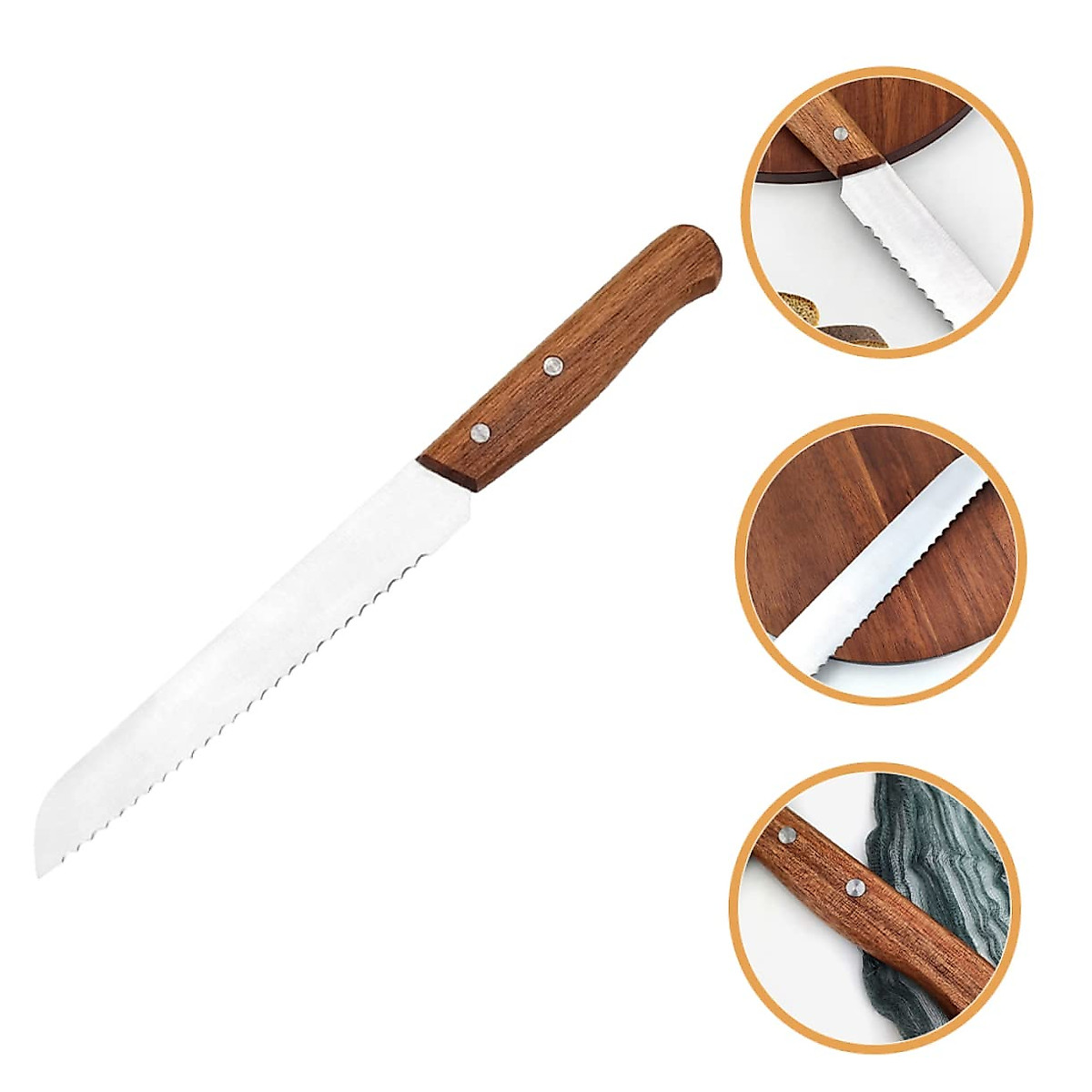 Yardwe Cookie Cutter Serrated Bread Metal Cutter Tool Serrated Acacia To Bake Kitchen Gadgets