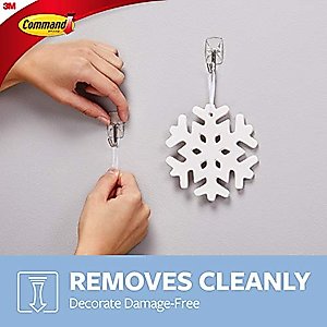 Command Wire Hooks, Small, Clear, 3-Hook, 6-Pack (18 Hooks Total)