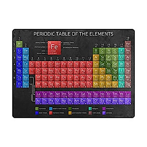 ALAZA Periodic Table of The Elements Chemistry Area Rug Rugs for Living Room Bedroom 7'x5'