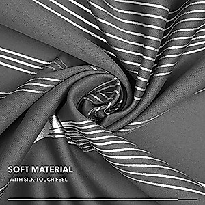 Deconovo Blackout Curtains for Bedroom 84 Inches Long,Wave Foil Print Room Darkening Black Out Curtains for Living Room, 2 Panels Set, 52 by 84 Inch, Dark Grey