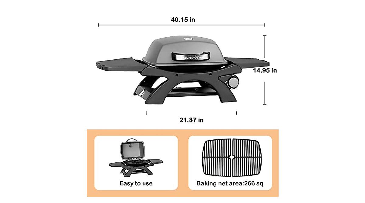 Master Cook Portable Gas Grill - 11500 BTU for Outdoor BBQs