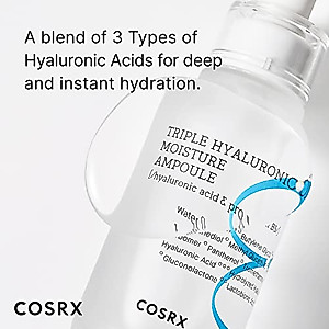 COSRX Hydrium Triple Hyaluronic Moisture Ampoule, 40ml / 1.35 fl.oz | Hyaluronic Acid Viscous Serum | Korean Skin Care, Animal Testing Free, Paraben Free