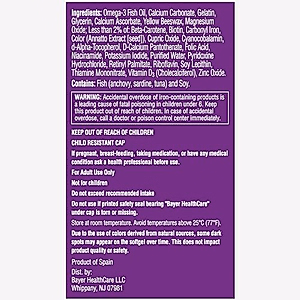 ONE A DAY Women's Prenatal 1 Multivitamin including Vitamins A, C, D, B6, B12, Iron, Omega-3 DHA & more - Supplement for Before, During, & Post Pregnancy, 30 Ct (Pack of 1)(Packaging May Vary)