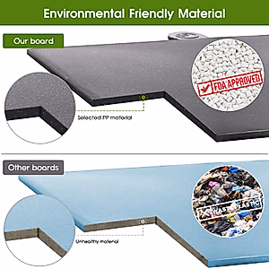 Index Cutting Board Set with Holder,Plastic Chopping Board Set of 4 with Draining Rack,Food Icon,Cutting Boards Dishwasher Safe,BPA Free,Easy to Storage for Kitchen,Send 1 Scissors(12.6" x 8.6")