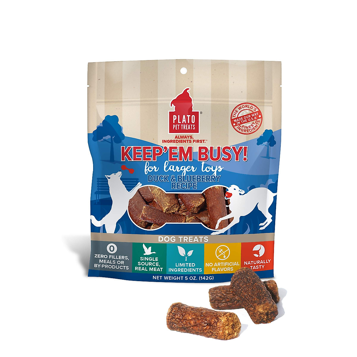 Plato Keep Em' Busy Duck + Blueberry for Large Toys 5oz, Model: 850002221114