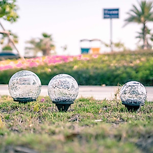 VEWOSTAR Solar Glass Ball Light Outdoor Decor 4.73Inch Solar Landscape Light for Garden Lawn Yard