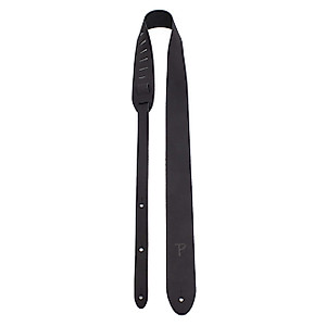 Perri&#039;s Leathers Ltd. - Buffalo Leather Guitar Strap - Adjustable Strap From 41″ to 56″ for Electric, Acoustic, Bass Guitar - for Kids &amp; Adults - Black (B20-177)