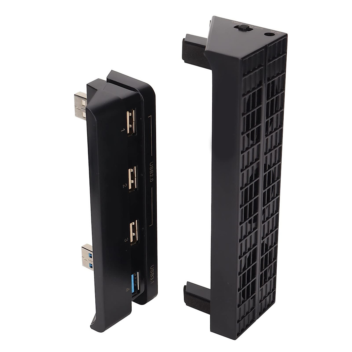 for PS4 Slim Cooling Fan with hub, Game Console Automatic Intelligent Cooling Fan & 4 Port USB Hub for PS4 Slim Gaming Console Host