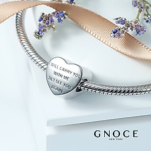 GNOCE Personalized Photo Charms For Bracelets/Necklace 925 Sterling Silver Heart Custom Picture Charms for Women Mother's day (Photo-5)