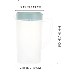 Hemoton 1 Gallon Pitcher Plastic Pitcher with Lid 2600ML Large Capacity Pitcher Clear Mix Drinks Water Jug Juice Pot Ice Tea Kettle Blue Plastic Water Pitcher