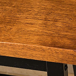 Christopher Knight Home Pomeroy 24" Saddle Benches, 2-Pcs Set, Walnut / Black