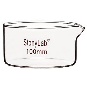 stonylab Crystallizing Dish with Spout and Heavy-Duty Rim, Borosilicate Glass Reusable Crystallizing Dishes for Crystallization and Evaporation, 300ml Capacity OD 100mm