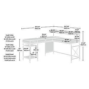 Sauder Canal Street L-Desk, in Northern Oak finish