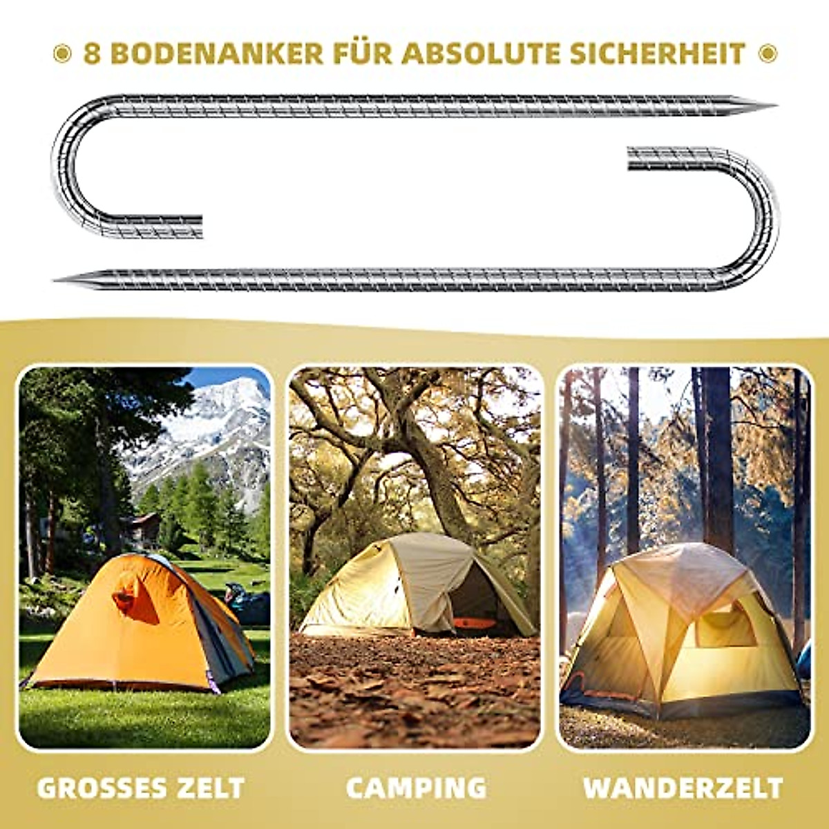 Rebar Stakes J Hook Extra Heavy Duty,【12 inch Long Enough】1/4 inch Rust Proof Coated Steel Ground Stakes Ground Anchors, Garden Stake Metal Stakes Tent Stakes Trampoline Anchors with Chisel Point End