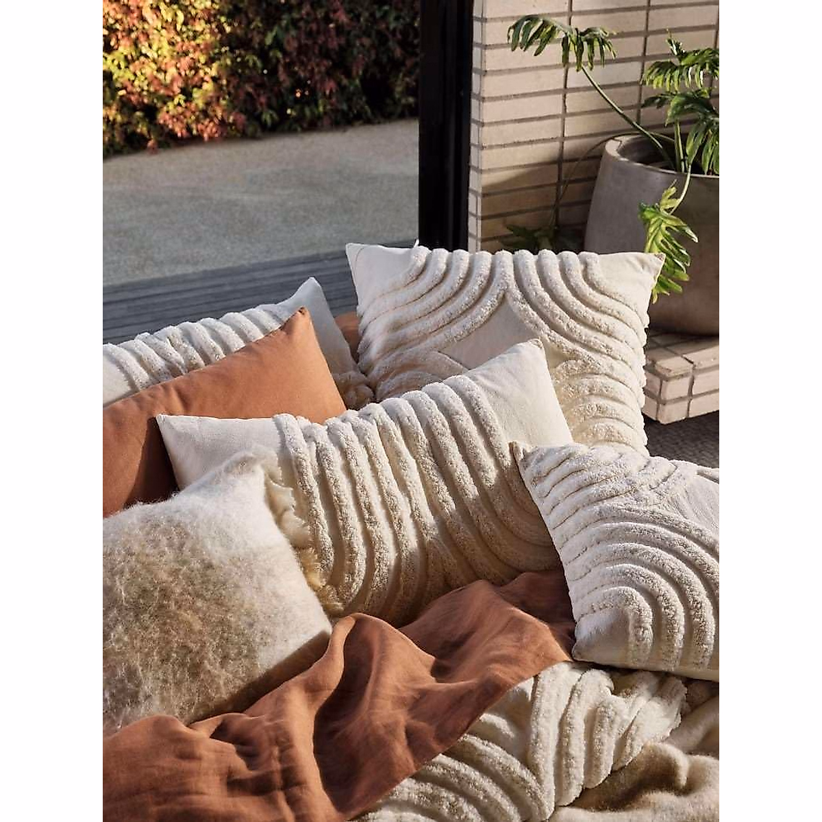 Tufted Duvet Cover King Boho Bedding Tufted King Size Duvet Covers for All Season 1 Duvet Cover 2 Pillow Shams Shabby Chic Bedding Home Bedding Duvet Cover (White-King Size-90x104)