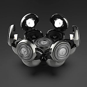 Fxlpower 7D Electric Head Shaver Replacement Blades Head Replacment Razors for Bald Men 7 Heads Blade for More Smooth and Close Shaving