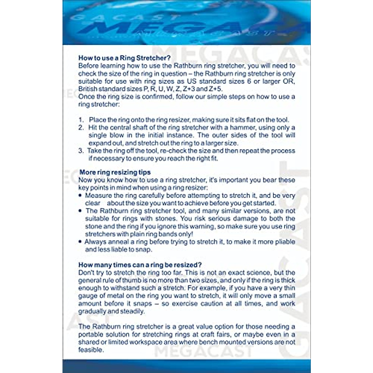 MegaCast Metal Ring Stretcher Rathburn 6-1/2 Inches