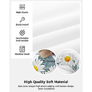 Big buy store Office Chair Cover Summer Daisy Floral Butterfly Protective Stretchable Universal Computer Chair Covers Retro Wooden Board Stretch Rotating Chair Slipcover