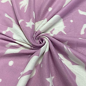 Dreamscene Unicorn Fleece Blanket Throw Over Softer for Girls Adult Baby Kids Twin Bed Couch Plush Sofa Warm Soft, Blush Pink White Stars - 50" x 60"