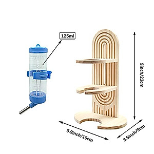 Hamster Water Bottle with Stand Adjustable Height Free-Standing Small Animals Water Bottle Holder Hanging Water Feeding Bottles Auto Dispenser for Dwarf Hamsters Guinea Pigs Rats Mice Gerbils