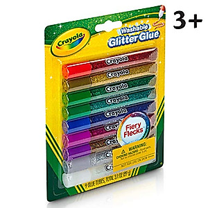 Crayola Washable Glitter Glue, Assorted Colors 9 ea (Pack of 3)