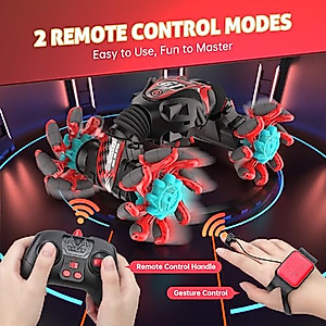 Gesture Sensing RC Stunt Car, 360° Rotating 4WD Transform Twist Cars Remote Control Car with Lights Music, 2.4GHz Hand Controlled RC Car for Boys & Girls 6 7 8 9 10 11 12 Year Old Birthday Xmas Gifts