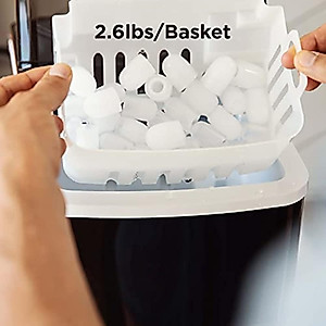 Ice Maker Ice Makers Countertop 9 Cubes Ready in 6 Mins 26lbs in 24Hrs Self-Cleaning Ice Machine with Ice Scoop and Basket Ice Maker Machine