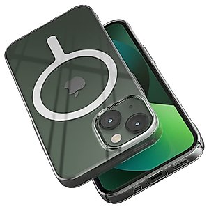 Sinjimoru iPhone 13 Mini Ultra Thin Clear Phone Cover for MagSafe Case, Non Yellowing Strong Magnetic Slim Fit Cell Phone Case Crystal Clear for iPhone 13 Mini. M-AiroFit Basic