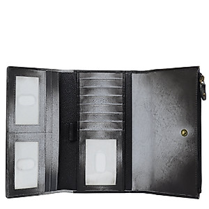 Anuschka Hand-Painted Genuine Leather Women's Three Fold Clutch - Butterfly Heaven