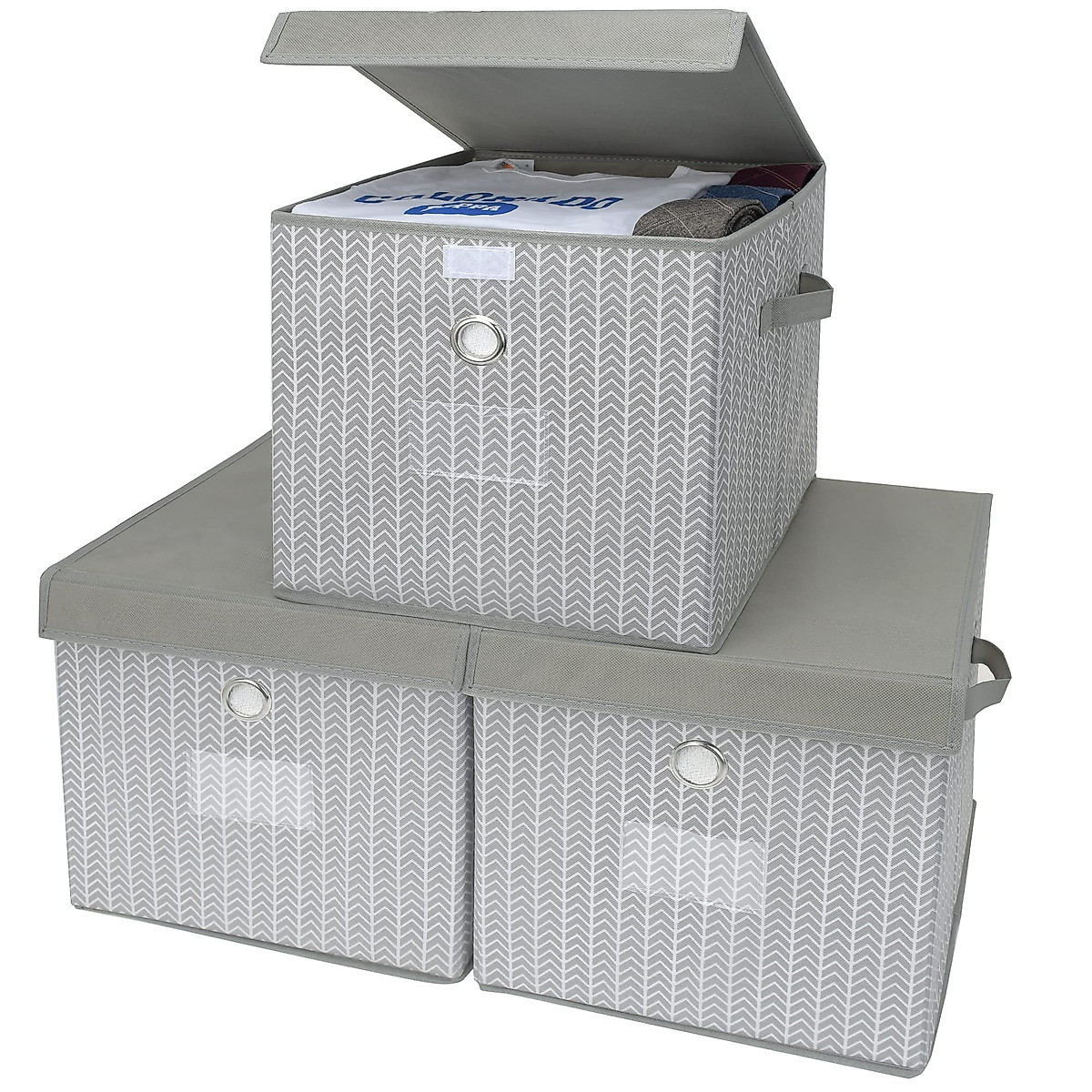 GRANNY SAYS Bundle of 3-Pack Storage Containers & 3-Pack Storage Cubes for Organizing