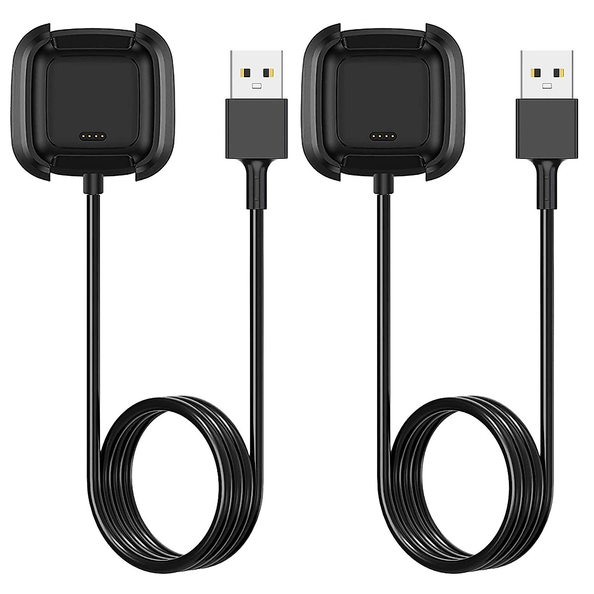 Charger Compatible with Fitbit Versa 2, Replacement Charging Cable Dock Cradle with 3.3ft USB Cord for Fitbit Versa 2 Smartwatch[2 Pack]
